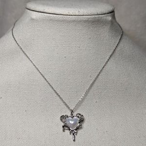 Handmade | Jewelry | Gothic Heart Shaped Dripping Silver Pendant On A ...